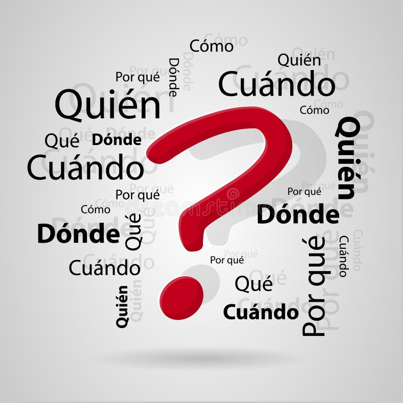 Spanish questions stock vector. Illustration of information - 47391802