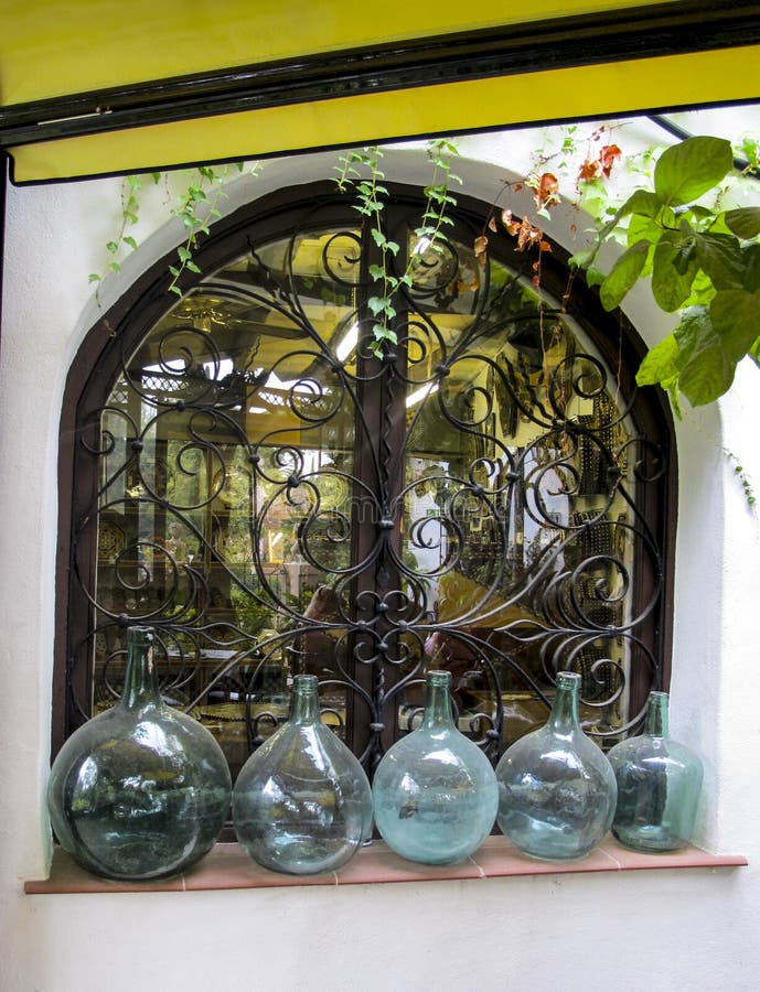 Spanish Resturant Window - Madrid Stock Image - Image of scenic, glass ...