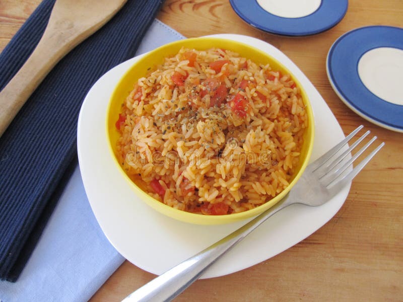 Spanish rice. stock image. Image of dishes, cook, food - 53785575
