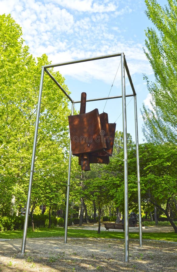 Icaro Sculpture (1997) in Corten Steel, Work of Jose Luis Sanchez ...