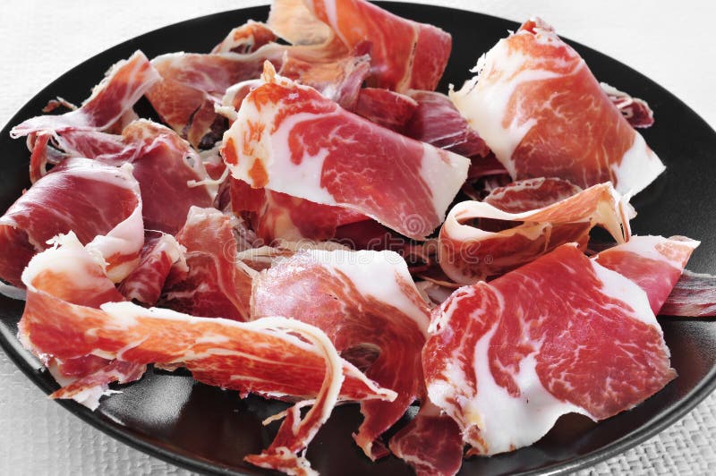 Serrano ham tapas stock photo. Image of bowl, dinner - 24614268