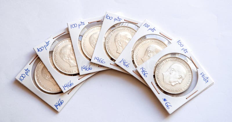 Spanish silver coins stock image. Image of hobby, wealth - 144042295