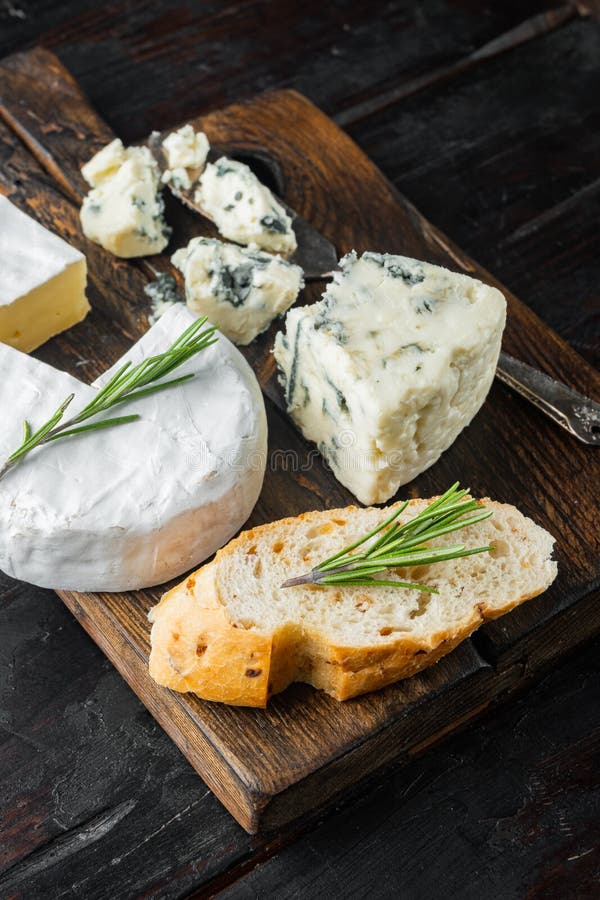 Spanish Snacks, Meat Cheese, Herbs, on Dark Wooden Background Stock ...