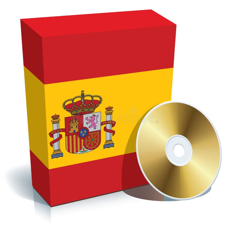 Spanish Software Box and CD Stock Vector - Illustration of catalan ...