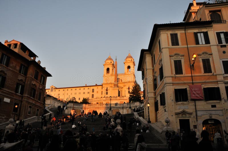 Spanish Square at the Bottom of the Spanish Steps Editorial Image ...