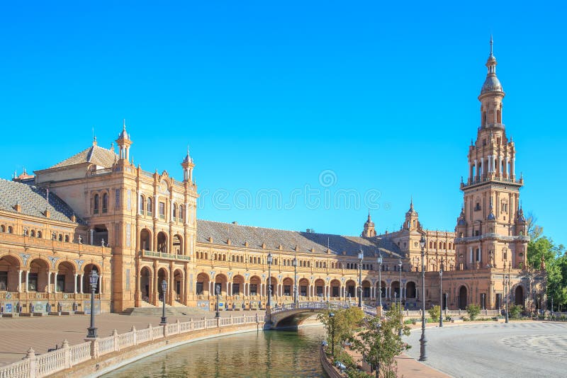 Spanish Square Plaza De Espana in Sevilla Stock Image - Image of place ...