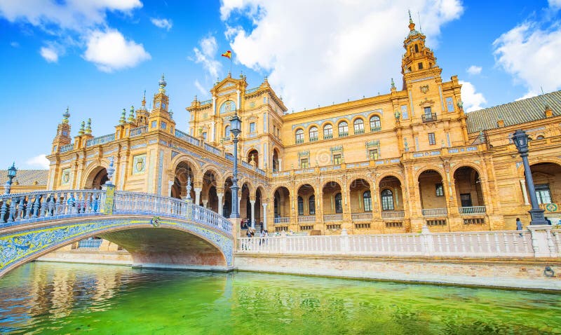 Spanish Square Seville, Spain Stock Image - Image of colorful, pavilion ...