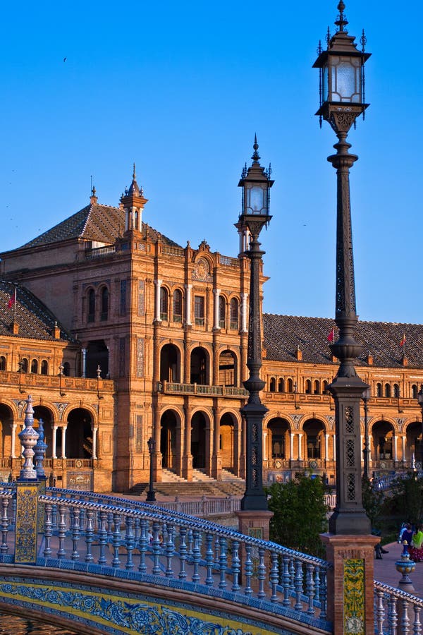 Spanish Square in Sevilla, Spain Stock Image - Image of cityscape ...