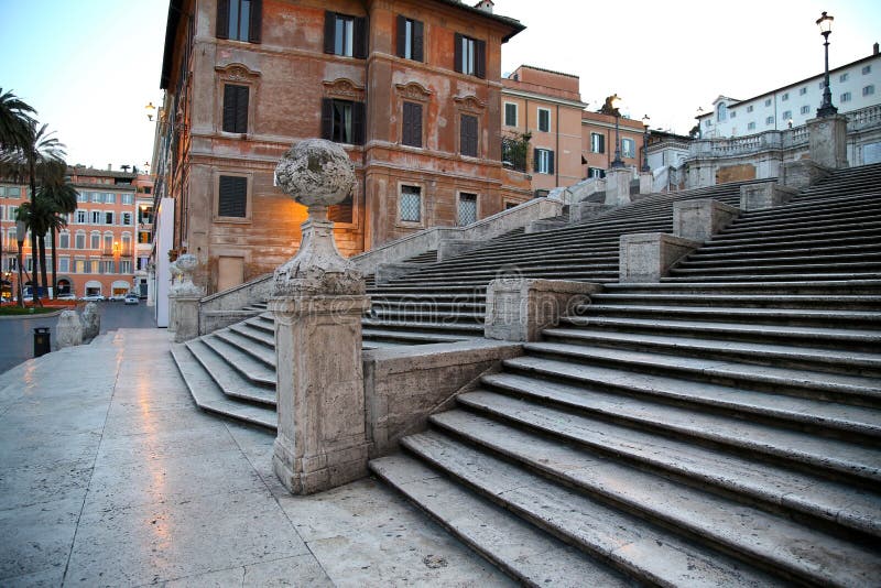 Spanish Square with Spanish Steps in Rome Italy Stock Photo - Image of ...