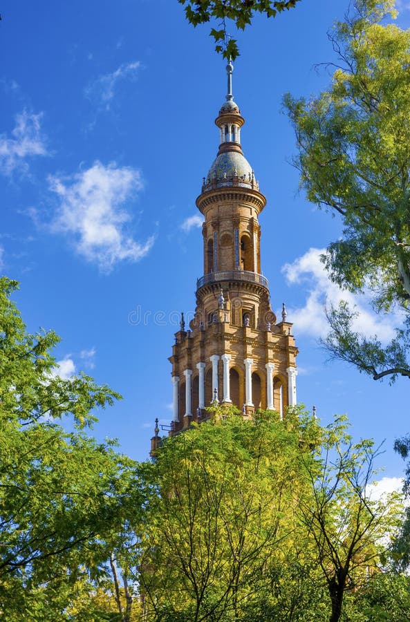 Spanish Square Tower stock image. Image of arch, clear - 27951507