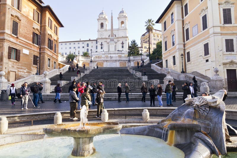 Spanish Steps at morning editorial image. Image of spagna - 50427615