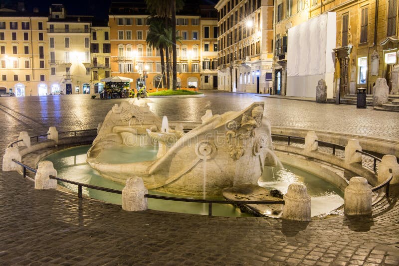 Spanish Steps at Night. Rome - Italy Stock Image - Image of street ...