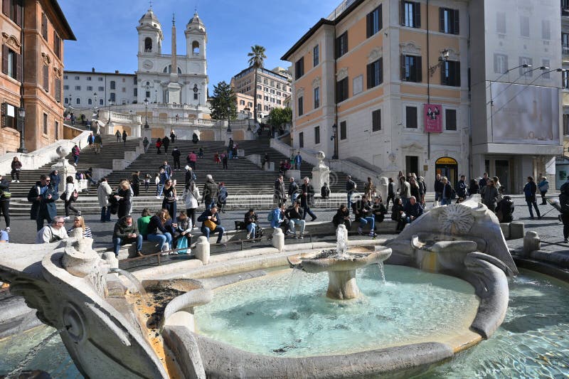 Spanish steps, Rome editorial stock photo. Image of empty - 267126853