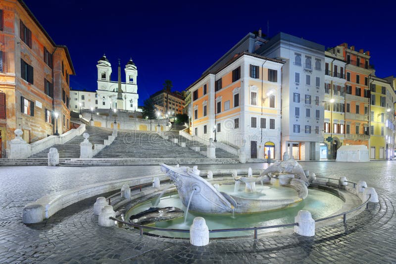 Spanish Steps in Rome, Italy at Dawn Stock Image - Image of tourism ...
