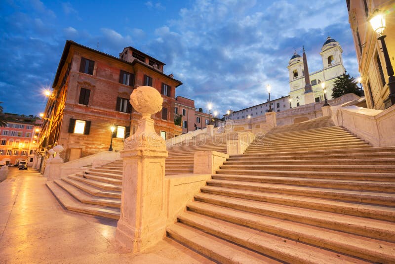 Spanish Steps, Rome, Italy stock image. Image of blue - 99645751
