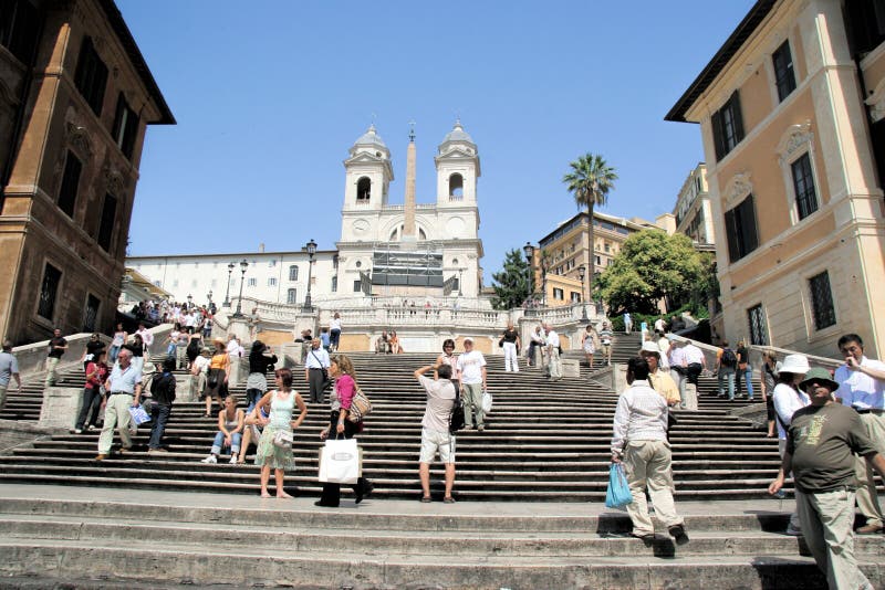 Spanish Steps Rome Italy editorial stock photo. Image of crowd - 33820048