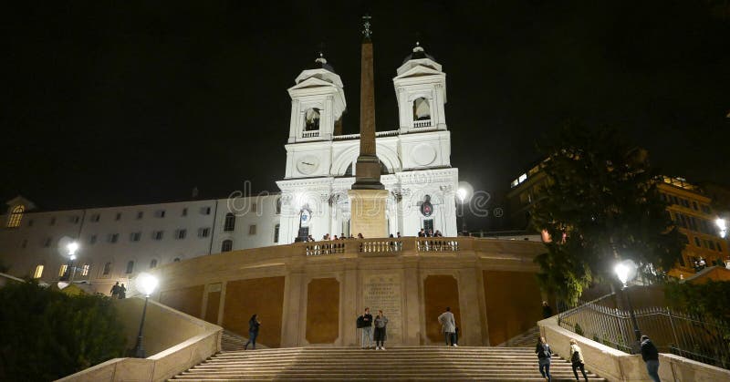 The Spanish Steps in Rome at Piazza Spagna by Night Editorial Image ...