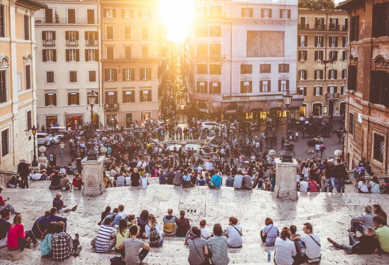 Spanish Steps and Square of Spain (Piazza Di Spagna) in Rome Stock ...