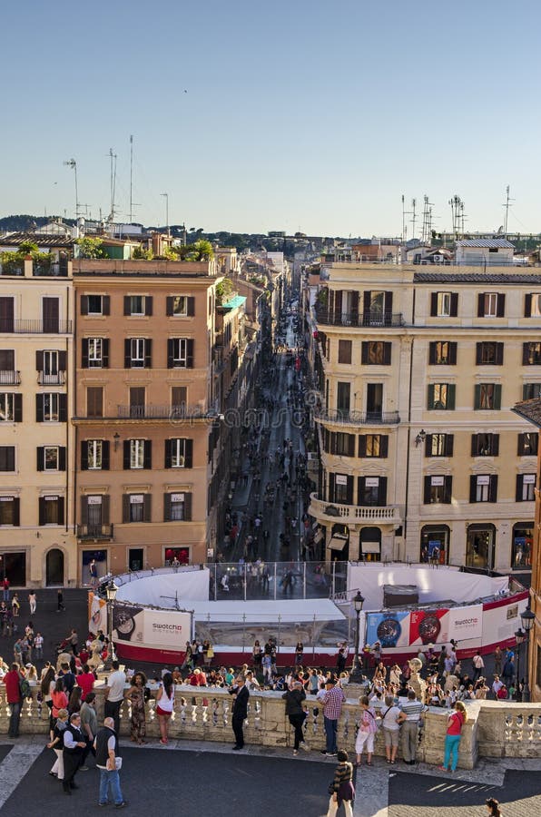 Spanish steps view editorial photography. Image of houses - 41985802