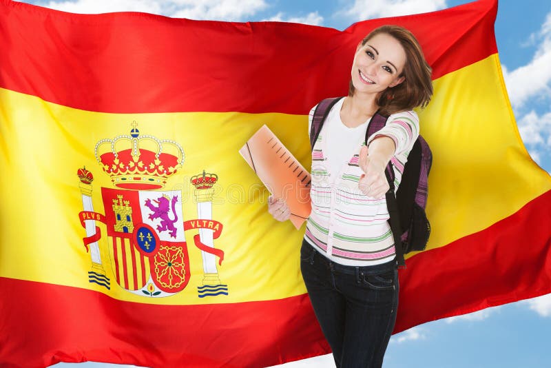 Spanish Student Gesturing Thumb Up Stock Image - Image of communication ...