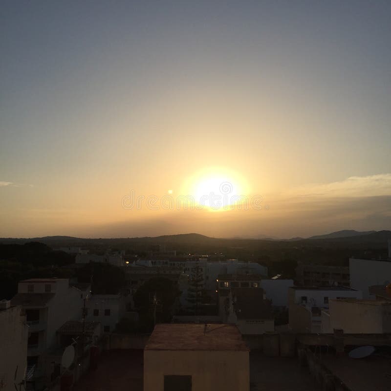 Spanish sunset stock image. Image of nighttime, sunset - 95860919