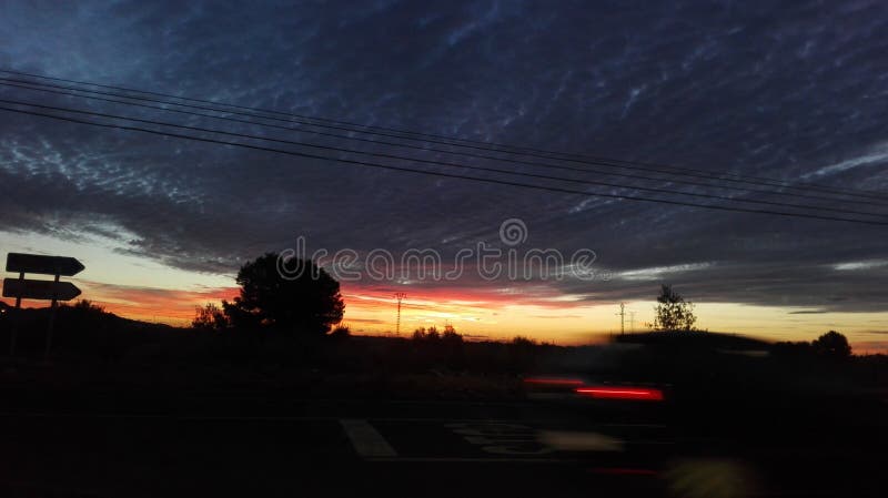 Spanish sunset stock photo. Image of tonos, atardecer - 104116816