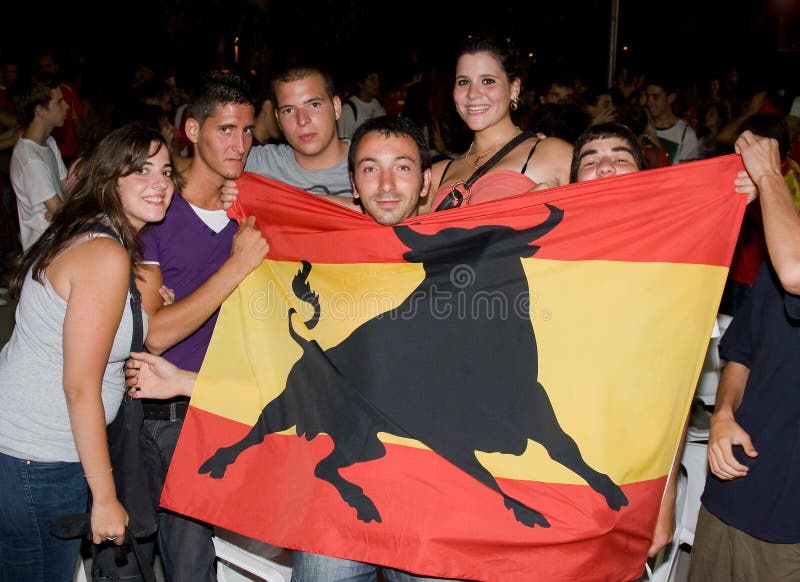Group of Spanish Football Fans Editorial Photo - Image of expression ...