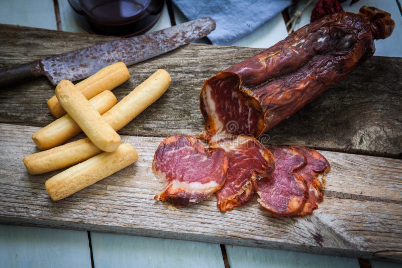 Spanish Lomo Embuchado Sandwiches Served As Tapas Stock Image - Image ...