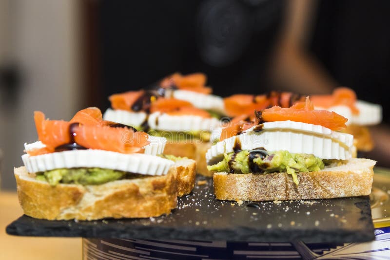 Spanish Tapas Called Pintxos of the Basque Country Stock Photo - Image ...