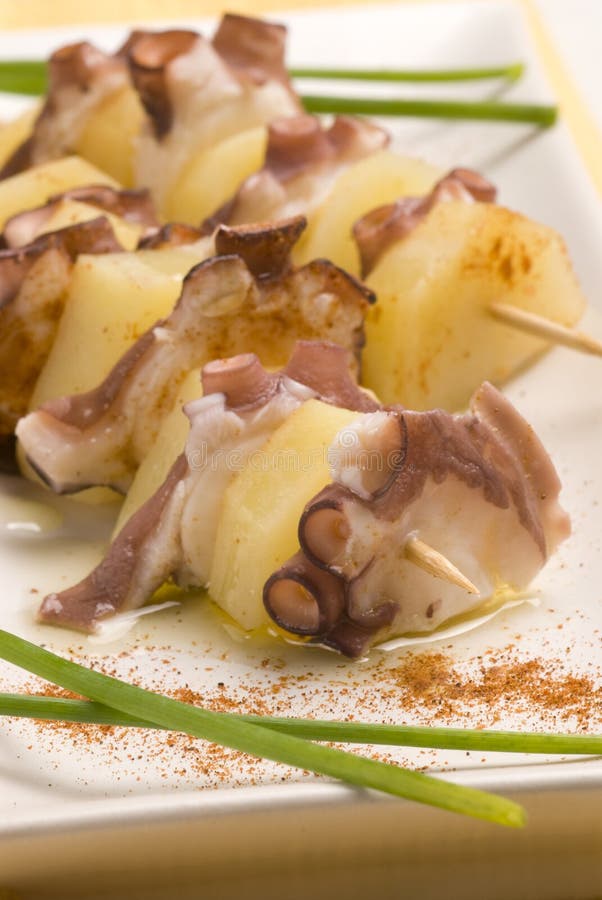 Spanish tapas. Octopus stock image. Image of selective - 11545309