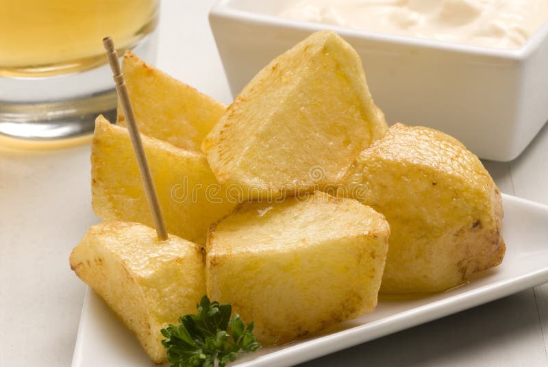 Spanish Tapas. Pan-fried Potatoes Stock Photo - Image of typical, fried ...
