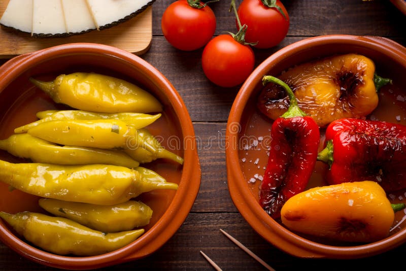 Spanish Tapas Starters on Wooden Table Stock Image - Image of platter ...