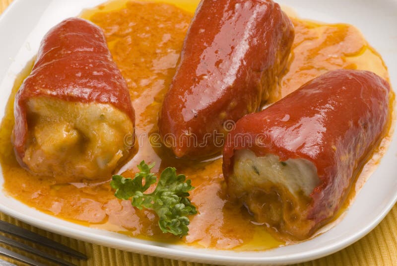 Spanish Tapas. Roasted Red Pepper Salad Stock Photo - Image of spain ...