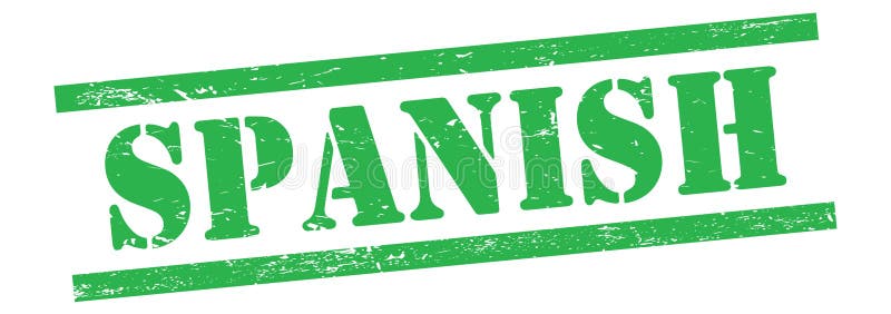 SPANISH Text on Green Grungy Lines Stamp Stock Illustration ...