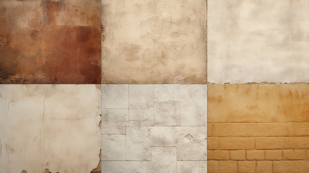 Spanish Texture: Rustic Bricks and Plaster Backgrounds in Earth Tones ...