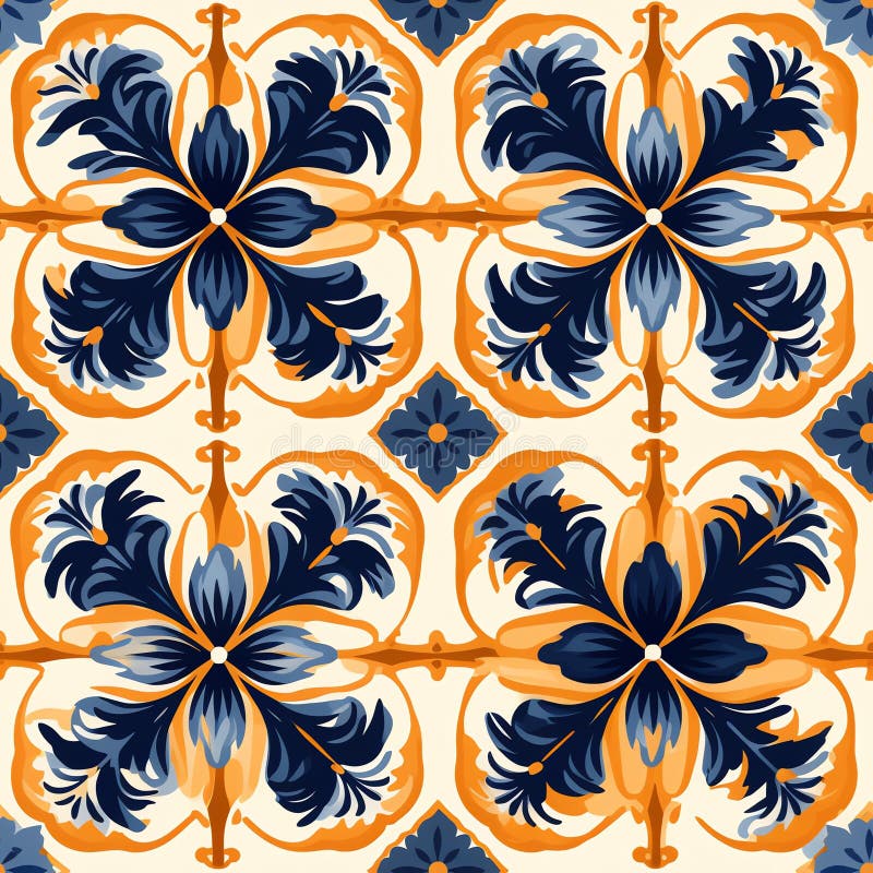 Spanish Tile Pattern for Decoration Stock Illustration - Illustration ...