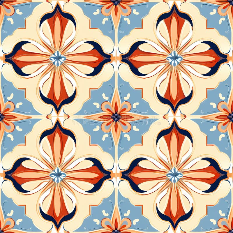 Spanish Tile Pattern for Decoration Stock Illustration - Illustration ...