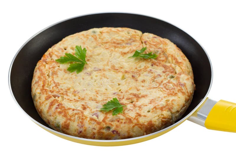 Spanish Tortilla on Frying Pan Stock Photo - Image of typical, fried ...