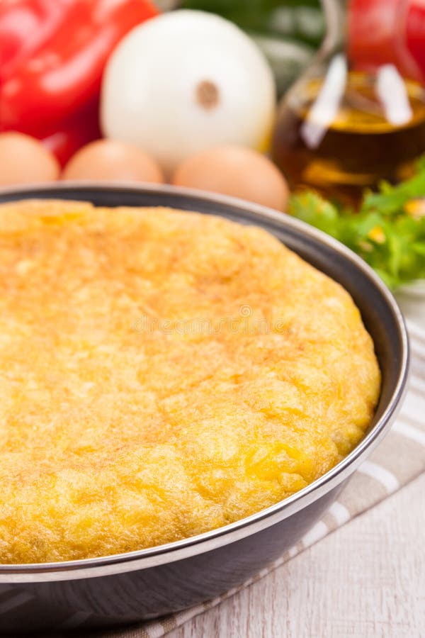 Spanish Tortilla (omelette) in the Frying Pan Stock Image - Image of ...