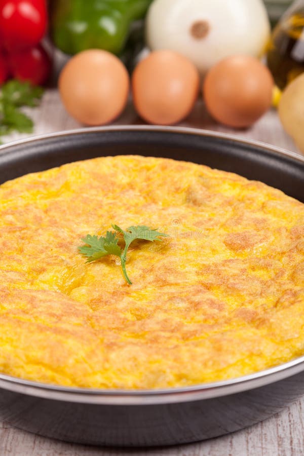 Spanish Tortilla (omelette) in the Frying Pan Stock Image - Image of ...
