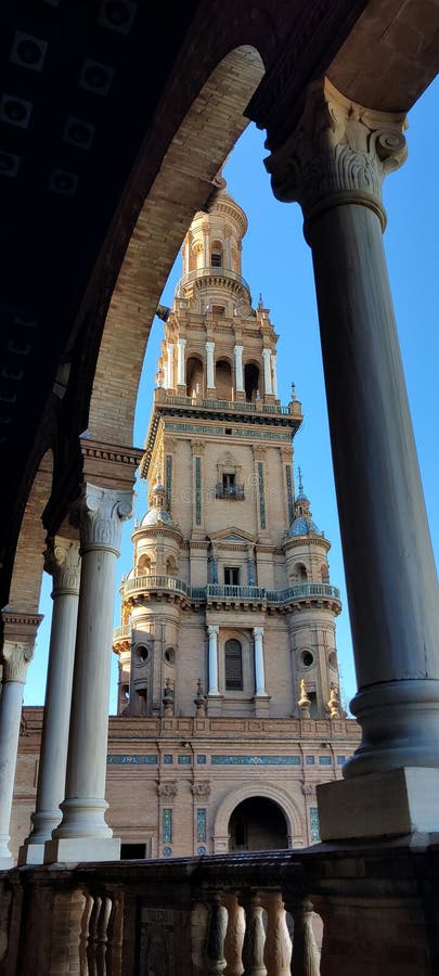 Spanish Tower through an Archway Stock Image - Image of tower, spanish ...