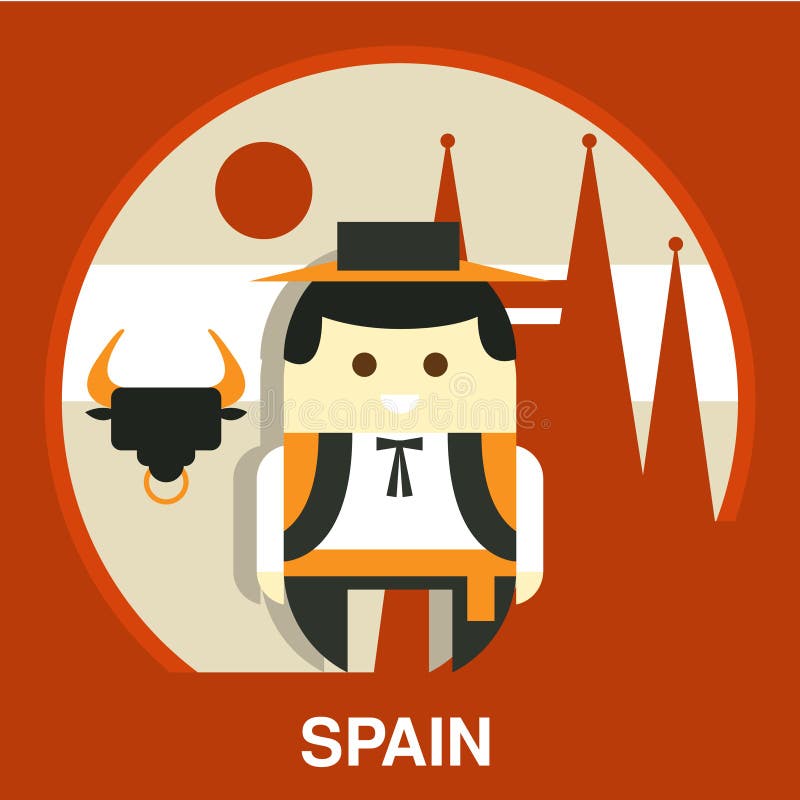 Spanish Traditional Man Vector Illustration Stock Vector - Illustration ...