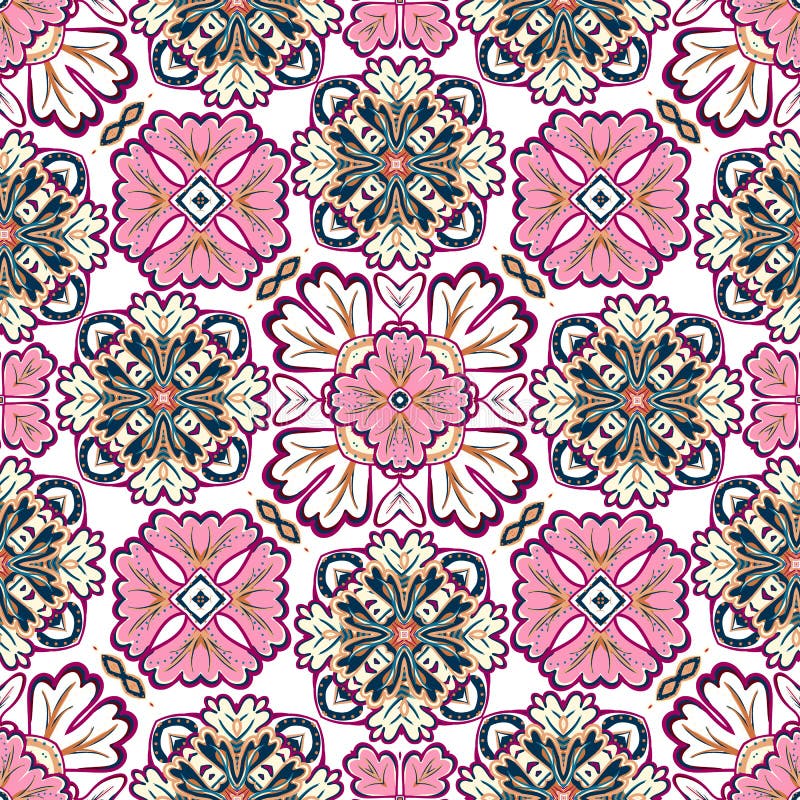 Spanish Traditional Ornament, Mediterranean Seamless Pattern, Tile ...