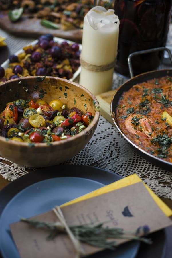Spanish Traditional Tapas Lunch Stock Image - Image of table, appetizer ...