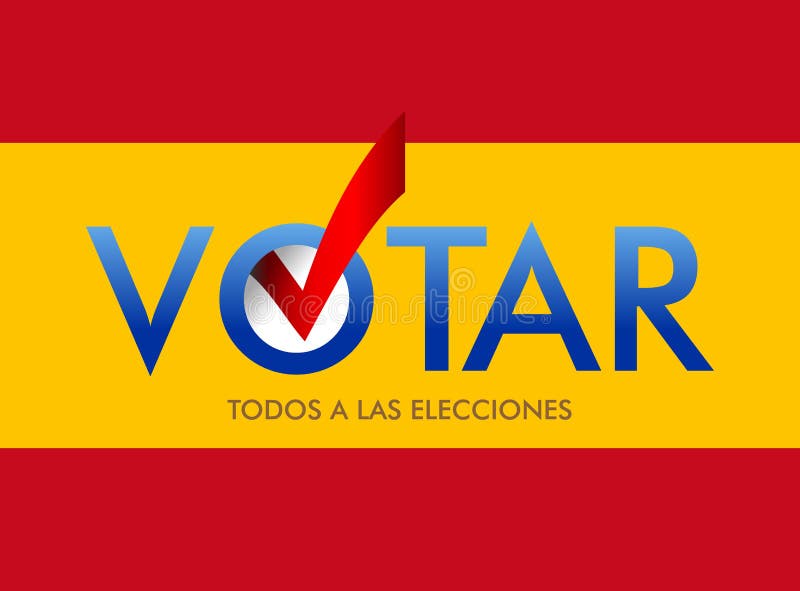 Vote button in Spanish stock illustration. Illustration of sign - 26844307