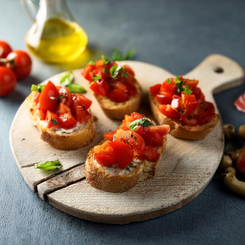 Spanish Vegetarian Tapas Pan Con Tomate, AI Generated Stock ...