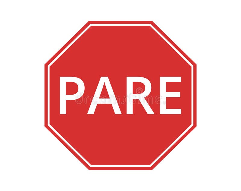 Spanish Version of Stop Signal. Traffic Signal Icon Stock Vector ...