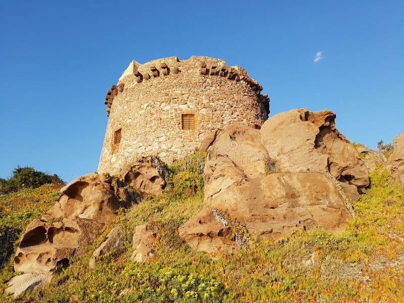 The Spanish Watchtower of Porto Giunco, Villasimius, Sardinia, Italy ...