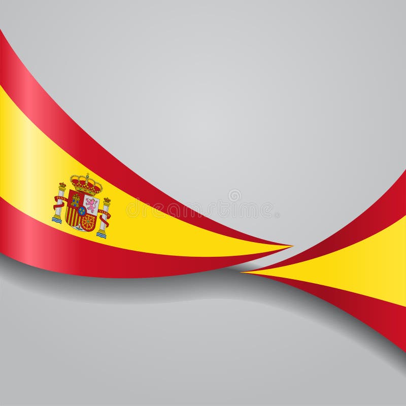 Spanish Wavy Flag. Vector Illustration. Stock Vector - Illustration of ...