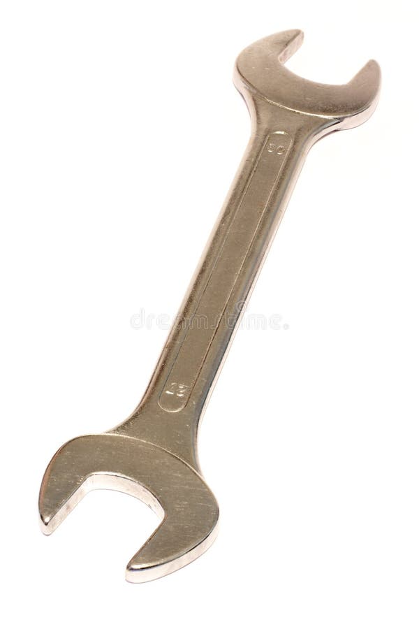 Steel Spanner Wrench Isolated on White Stock Photo - Image of spanner ...